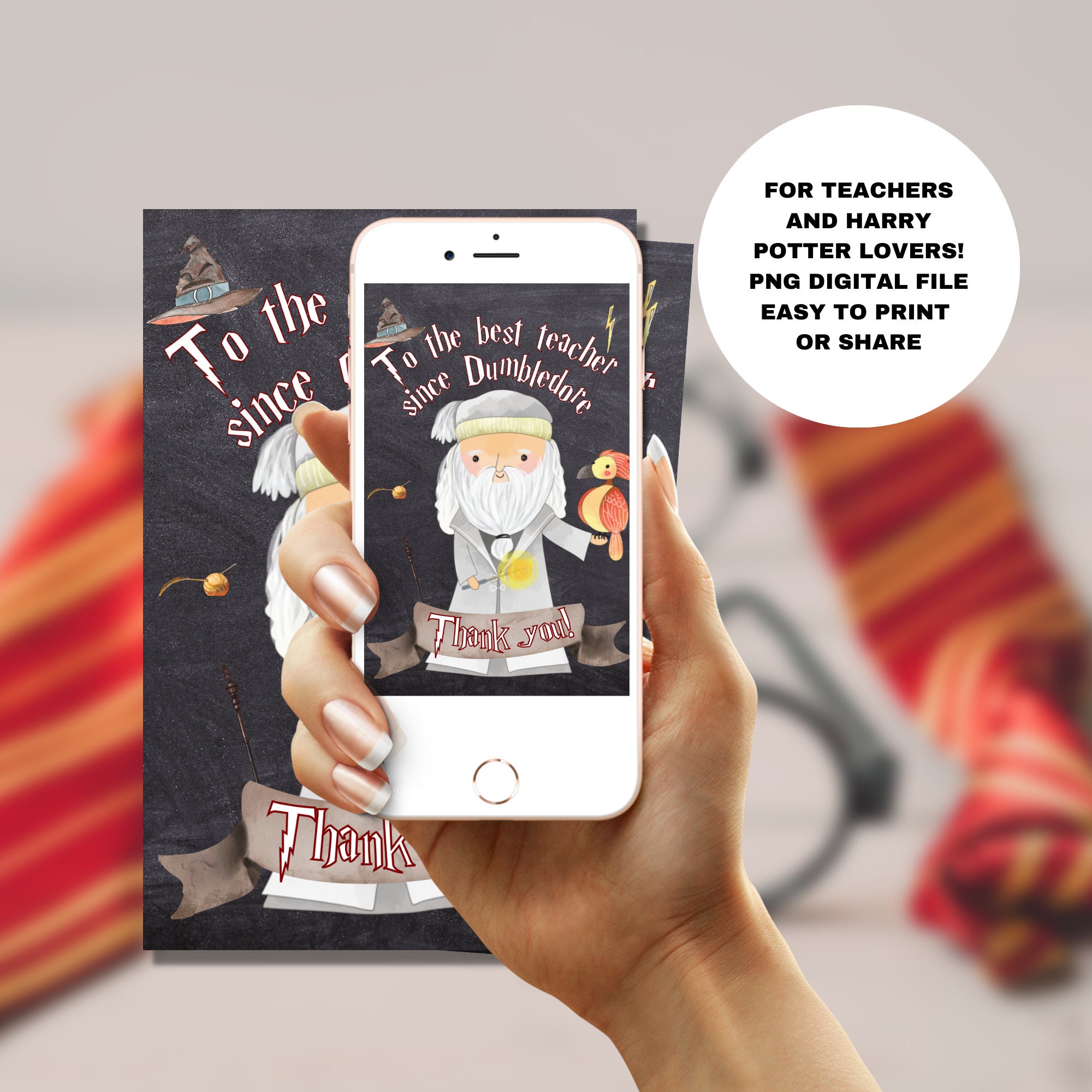 Potter Teacher Appreciation Card Instant Digital Download - Etsy