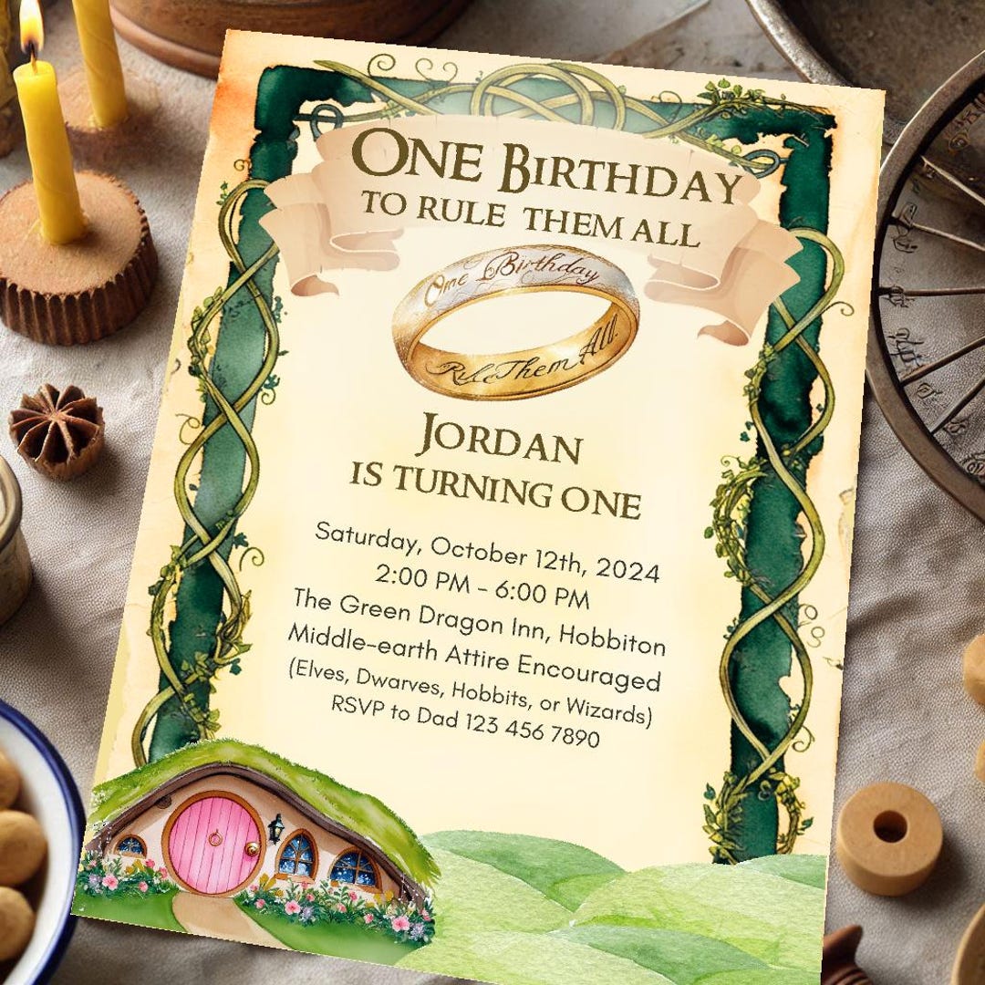 One Birthday to Rule Them All Fellowship of the Shire-inspired 5x7 ...