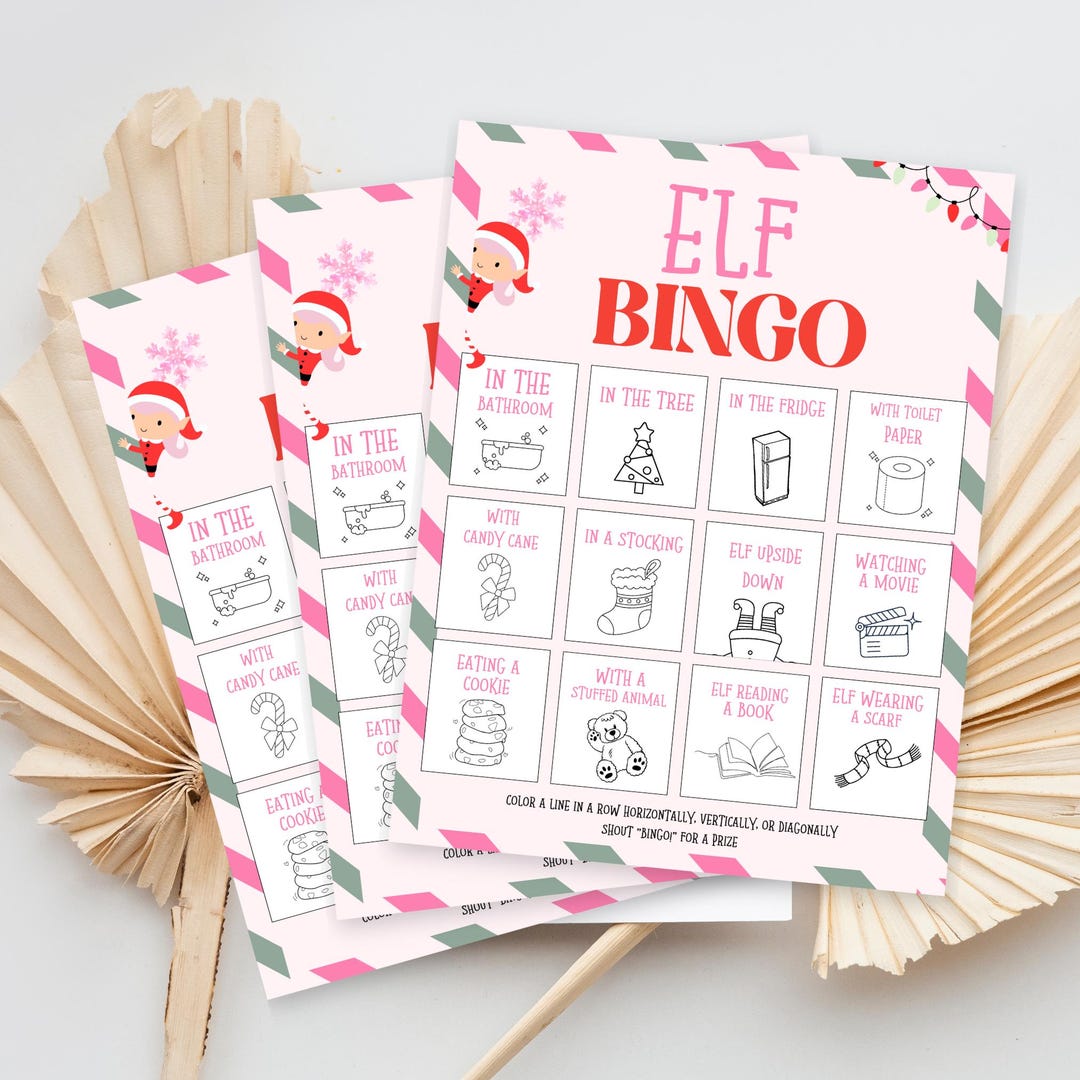 Elf on the Shelf Bingo Printable Holiday Game for Family Fun and ...