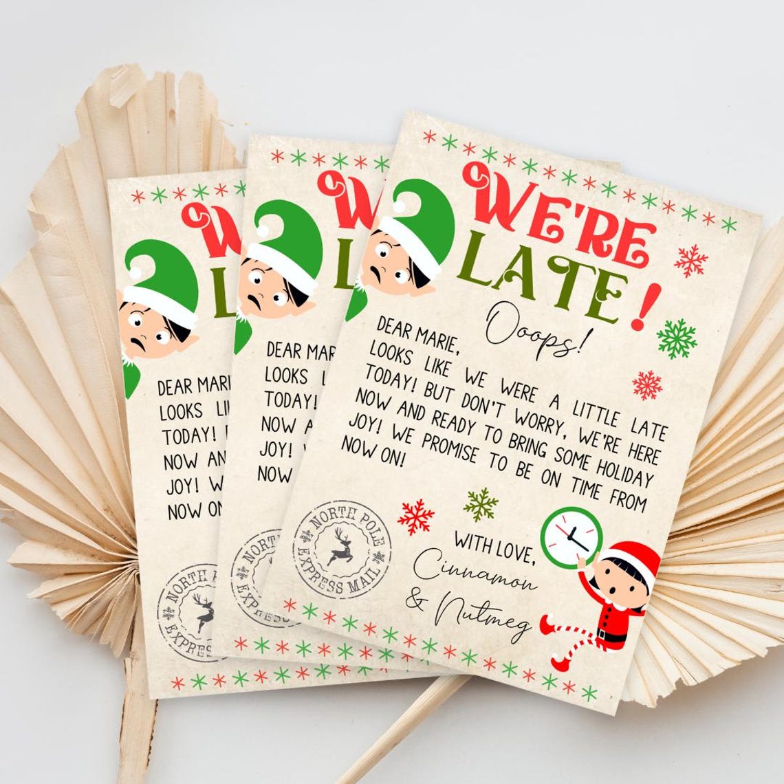We're Late! Elf Santa's Helpers Apology Note Printable Fun & Festive ...