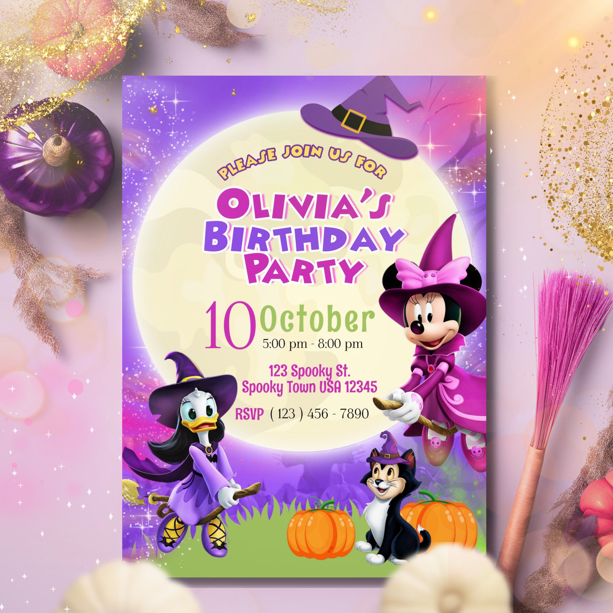 Corjl Minnie Daisy Witches Halloween Fall Cute Birthday Party ...
