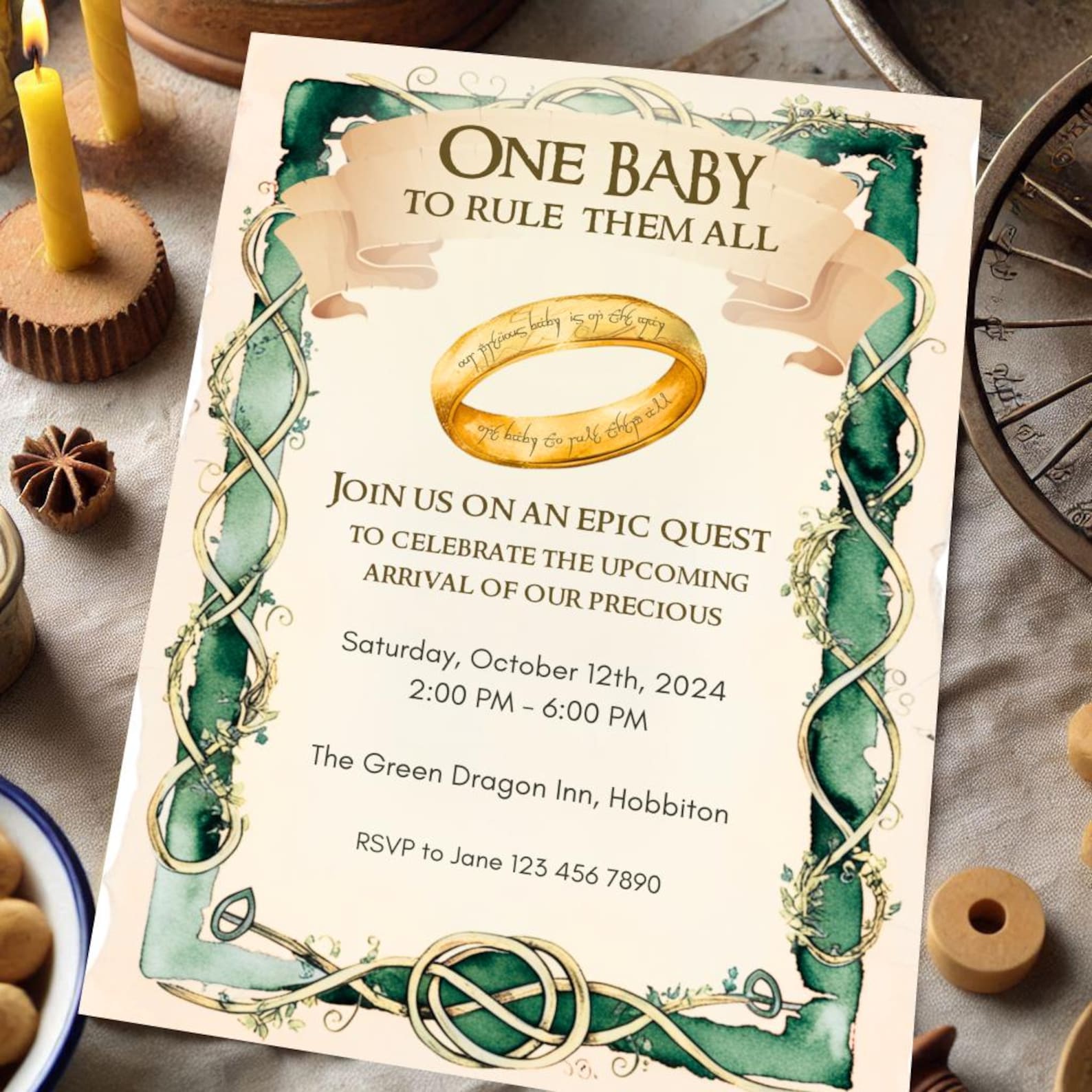 One Baby to Rule Collection Shower | Editable Canva Template (digital ...