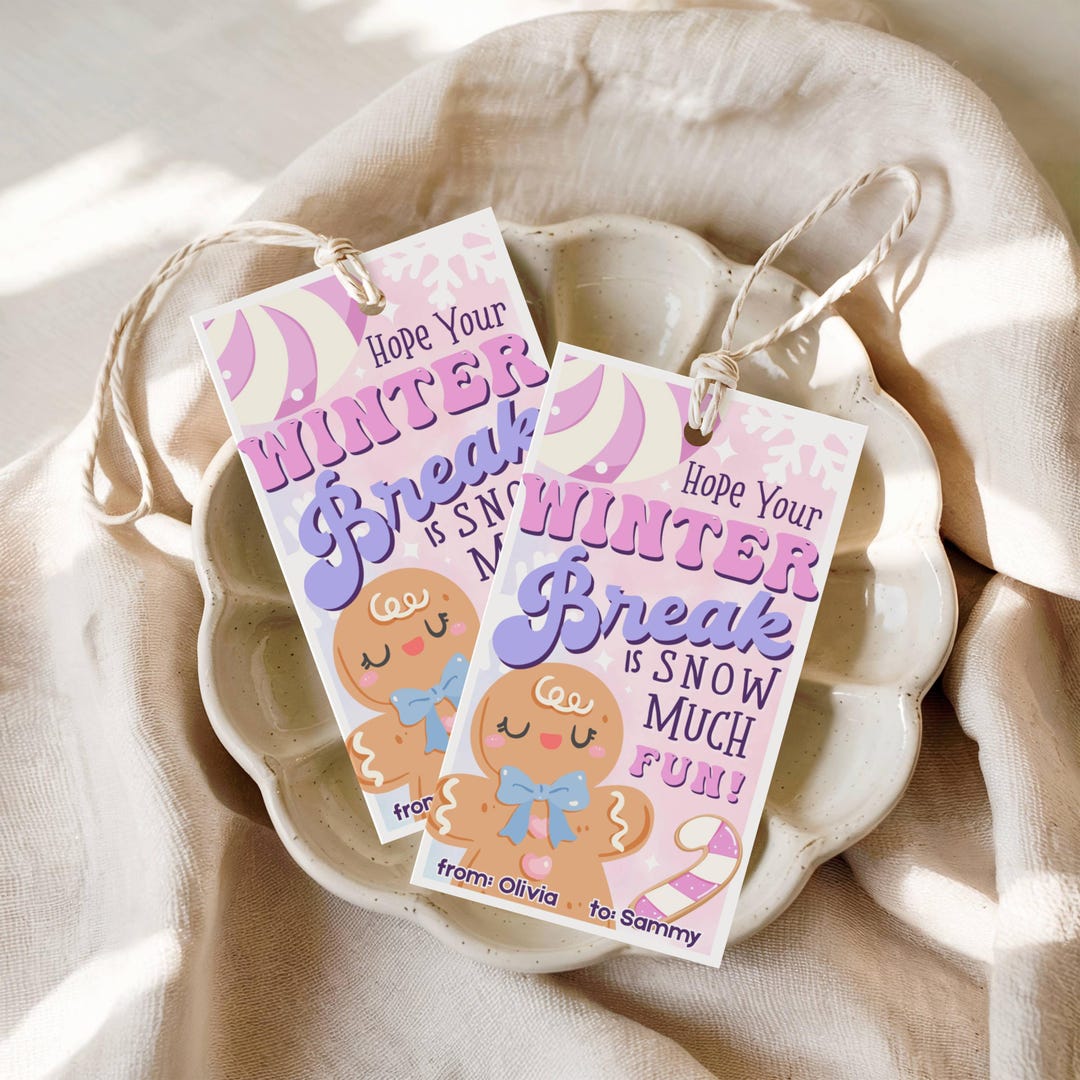 Winter Break Gift Tags, Snowman Printable (editable in Canva) - Etsy