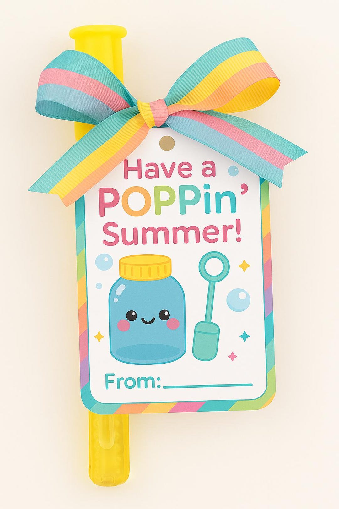 Hope Your Summer is Poppin Bubble Tag | End of Year Gift (PDF) - Etsy