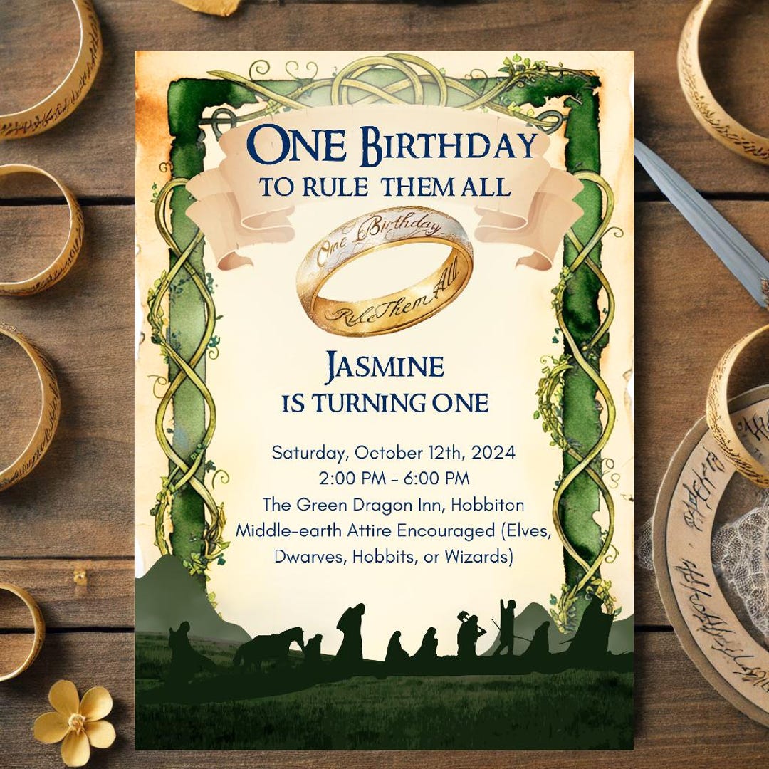 One Birthday to Rule Them All | Fellowship of the Shire-inspired 5x7 ...