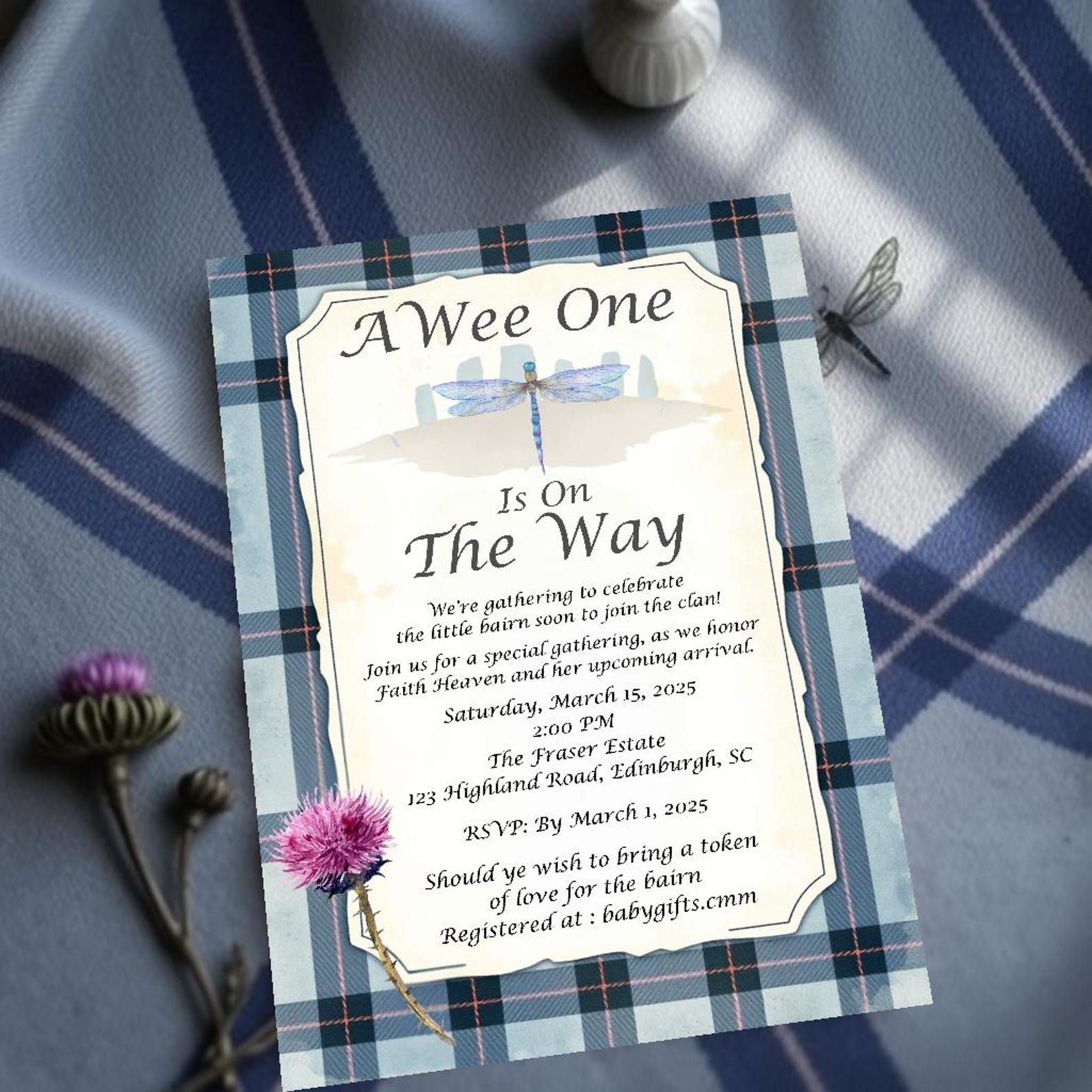 Outlander Inspired Baby Shower Wee Lass Lad Bairn Digital File Bookish ...