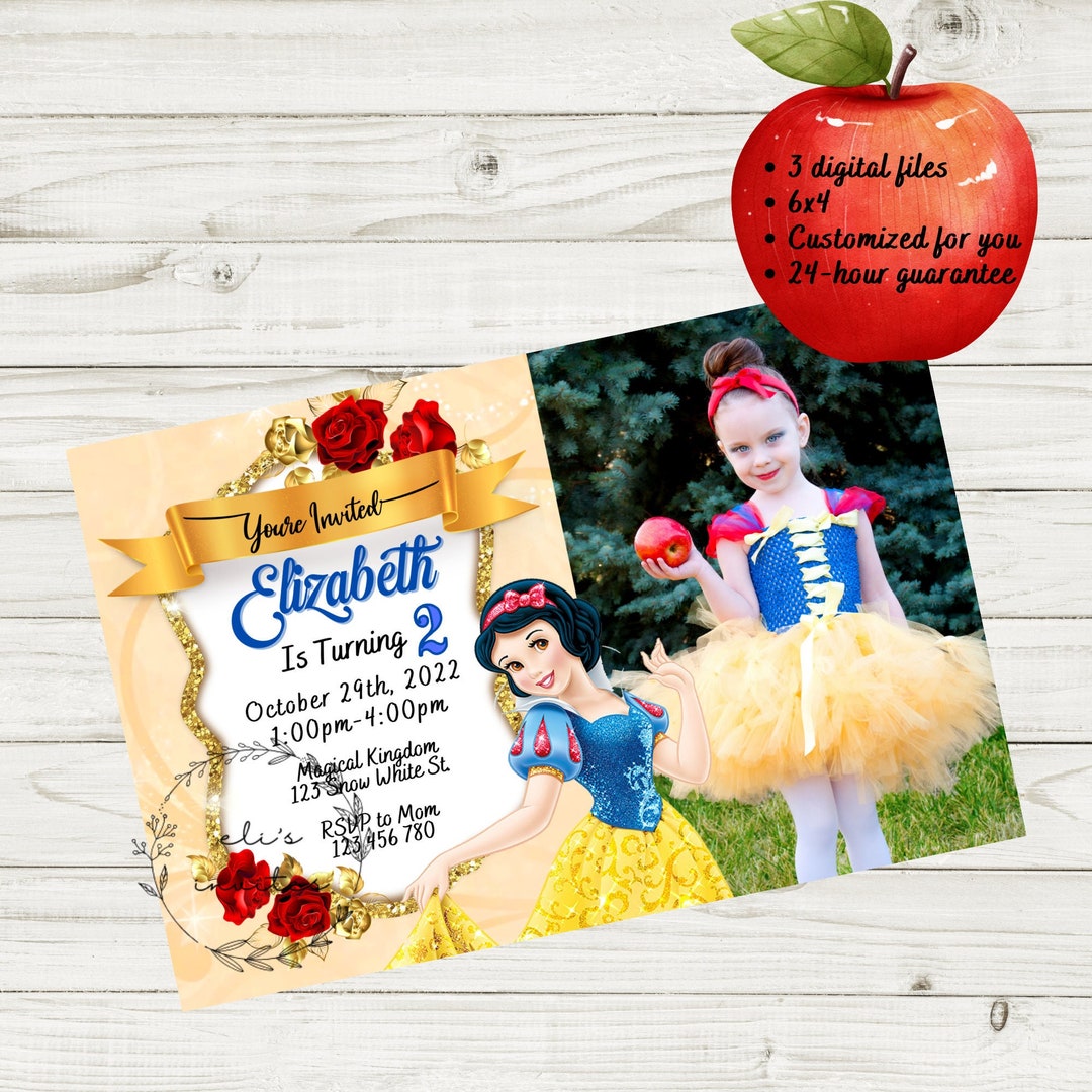 Snow White Princess Digital Invitation - Etsy