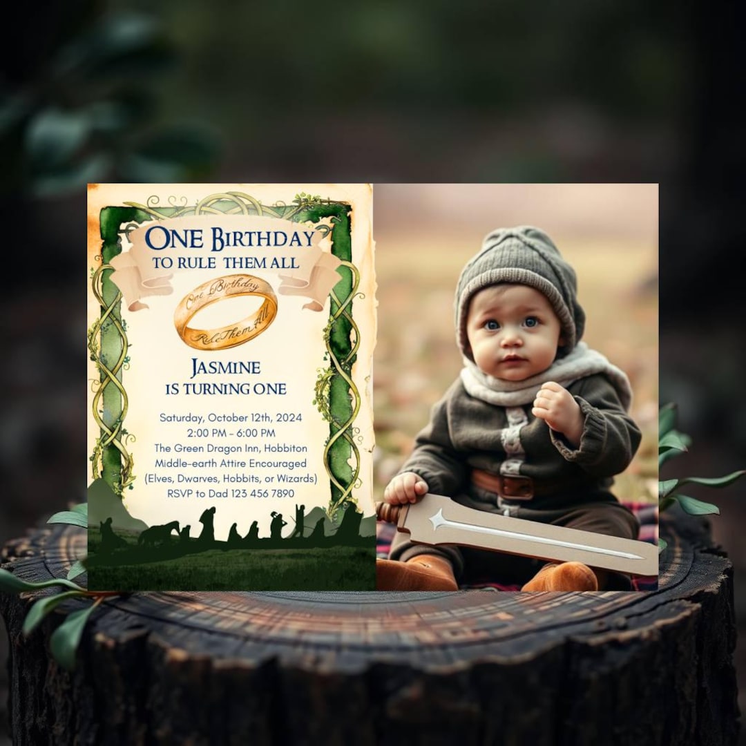 One Birthday to Rule Them All | Fellowship of the Shire-inspired 5x7 ...