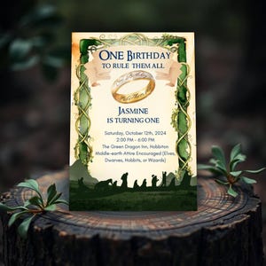 One Birthday to Rule Them All | Fellowship of the Shire-inspired 5x7 ...