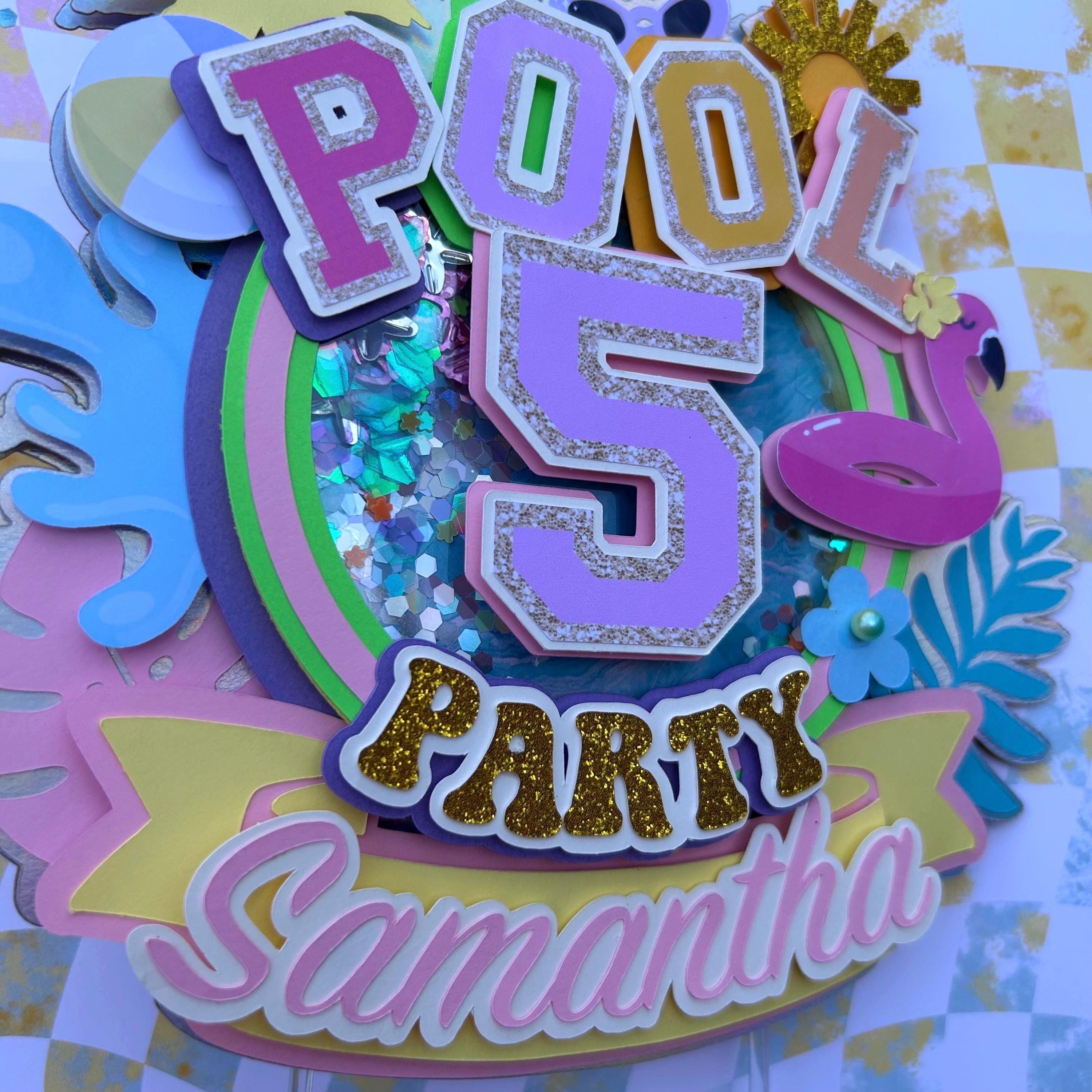 Preppy Groovy Pastel Pool Party Pastel Summer Cake Topper Birthday - Etsy