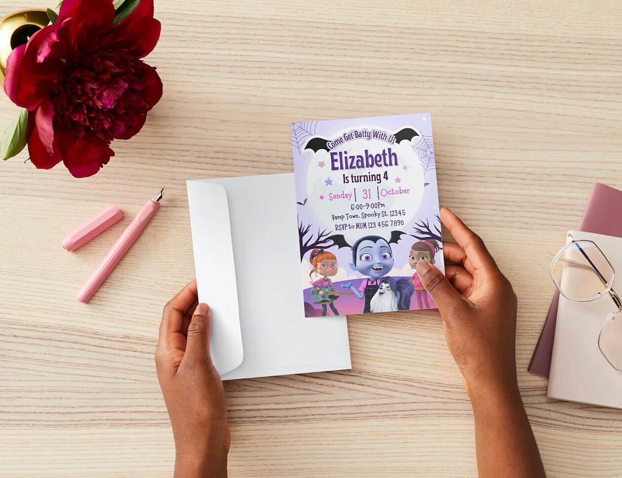 Instant Editable Vampirina Vamp Kids Birthday Halloween Costume October ...