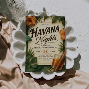 Havana Birthday Invitation – Tropical Cuban Night Party (instant ...