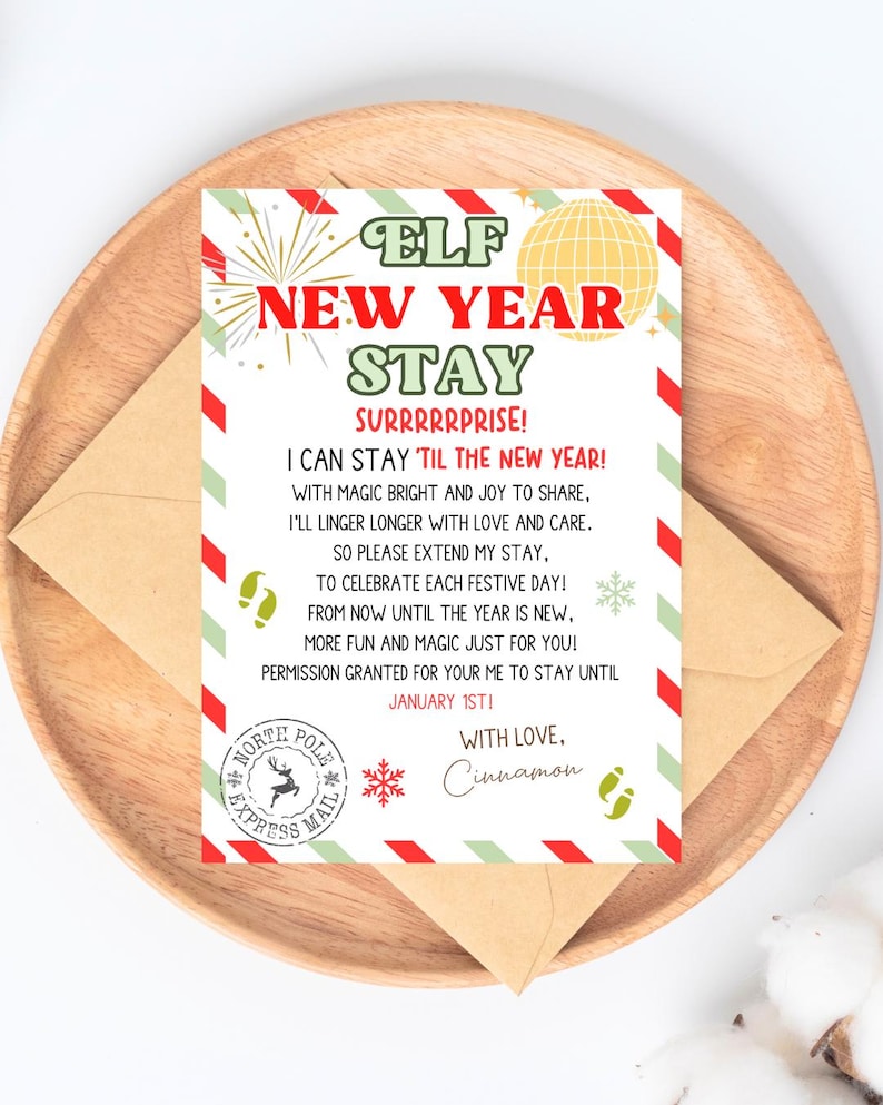 Extended Stay Until New Years: Letter Play With Elves Longer– Printable ...