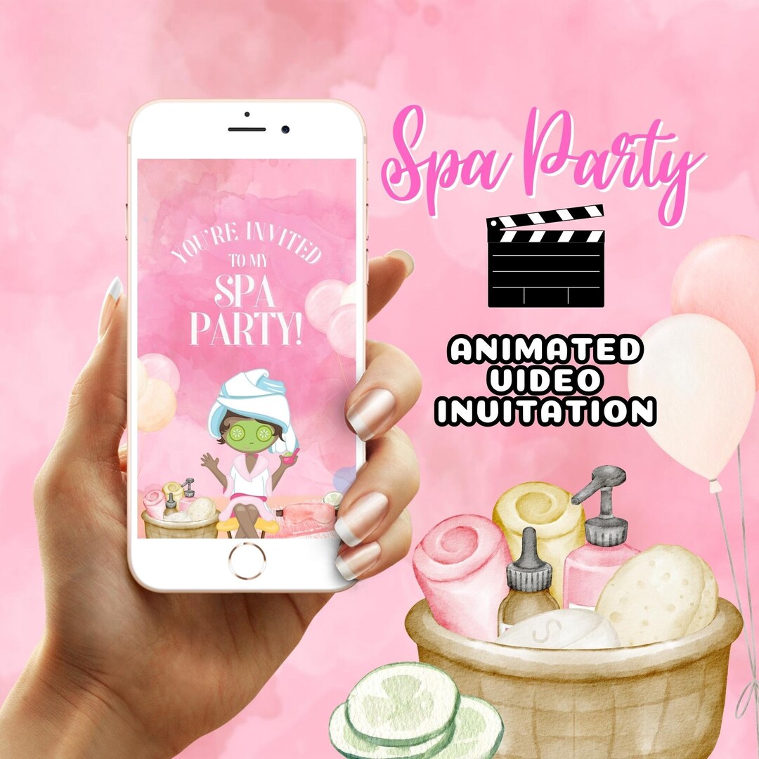 Spa Party Animated Birthday Video Invitation - Etsy