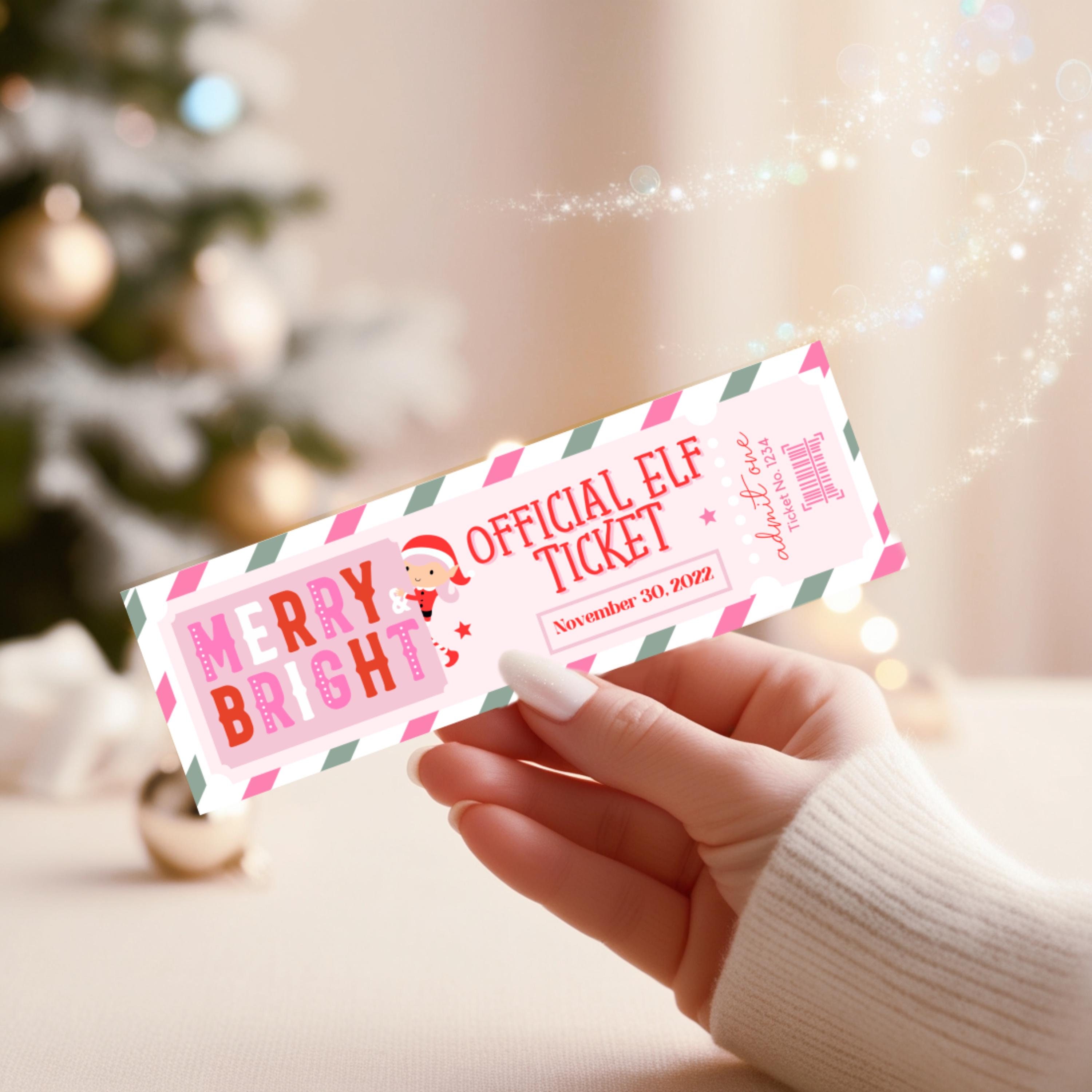 DIY Elf Ticket Template | Christmas Gift Certificate | Printable Elf ...