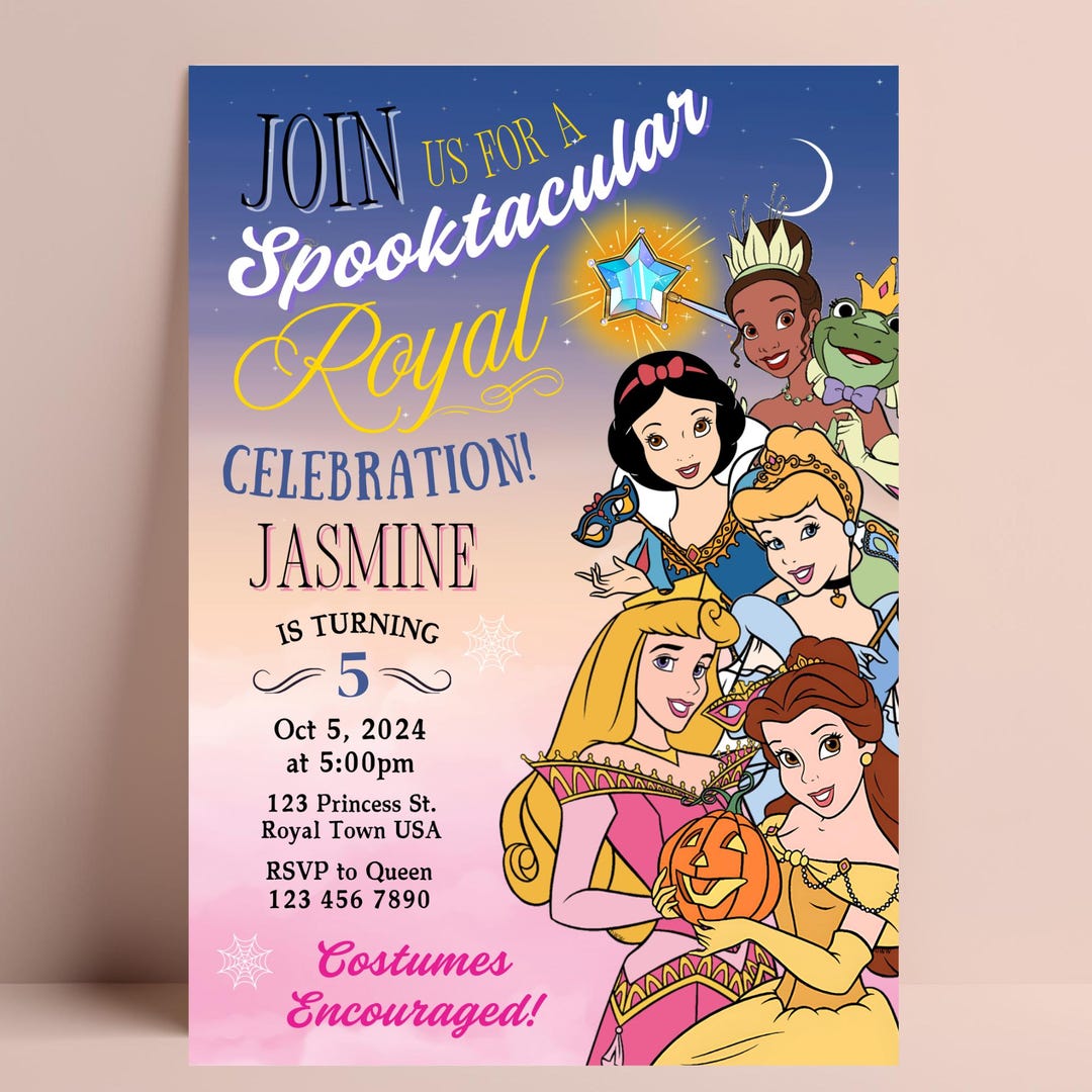 Princess Halloween Party Spooky Kids Costume October Birthday Digital ...