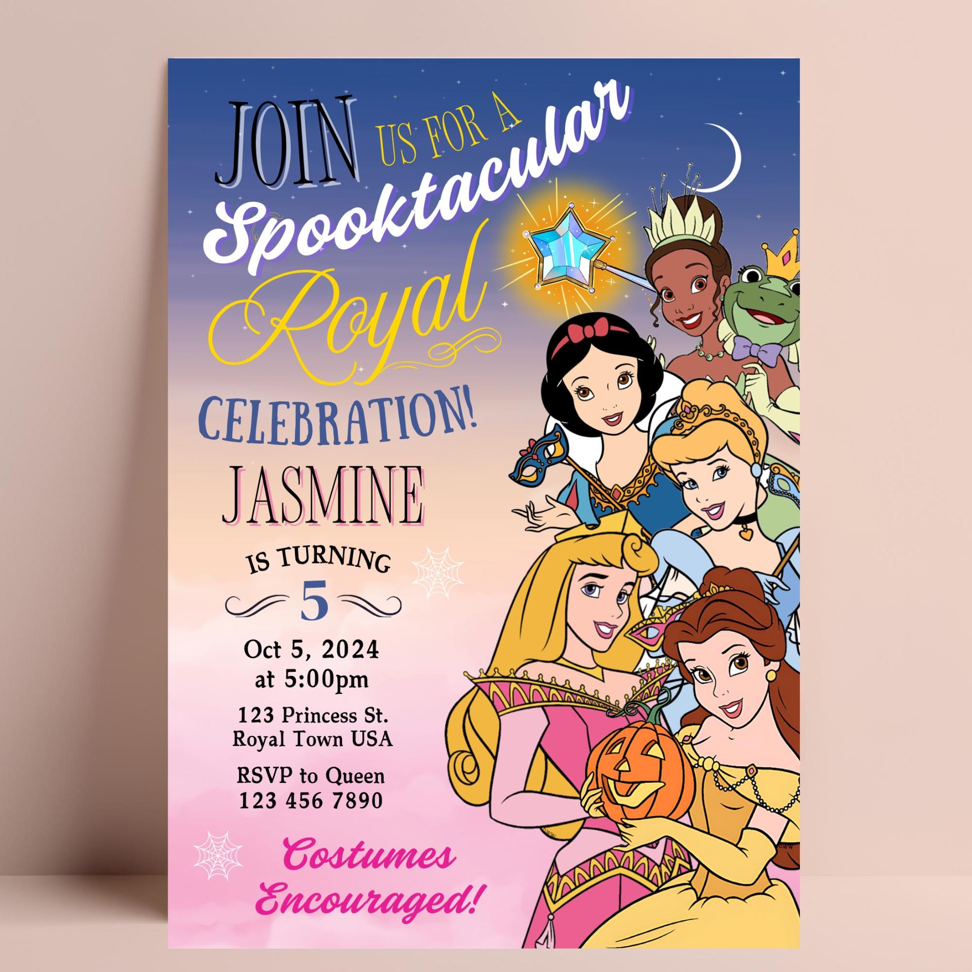 Princess Halloween Party Spooky Kids Costume October Birthday Digital ...