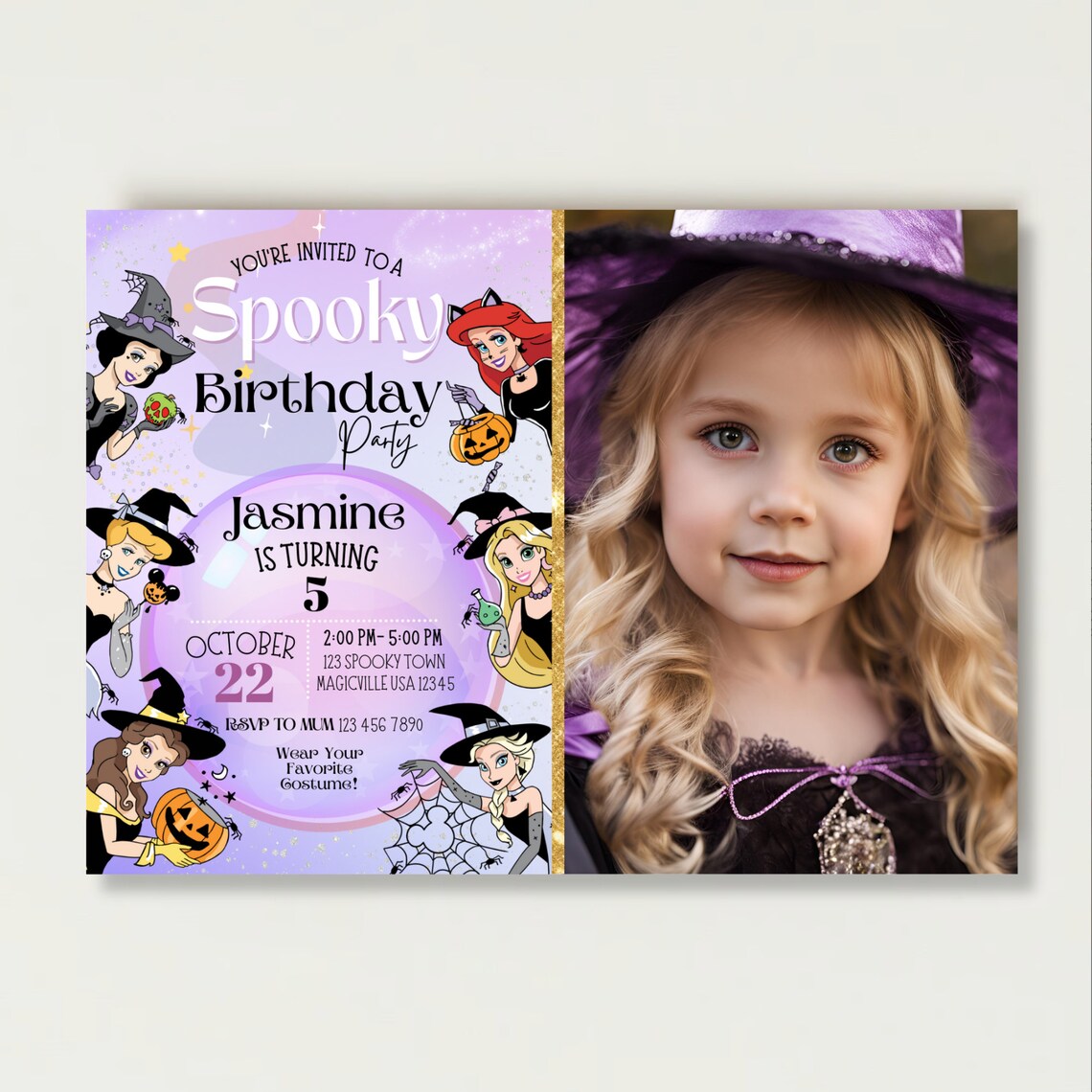 Princess Halloween Party Spooky Kids Costume October Birthday Digital ...