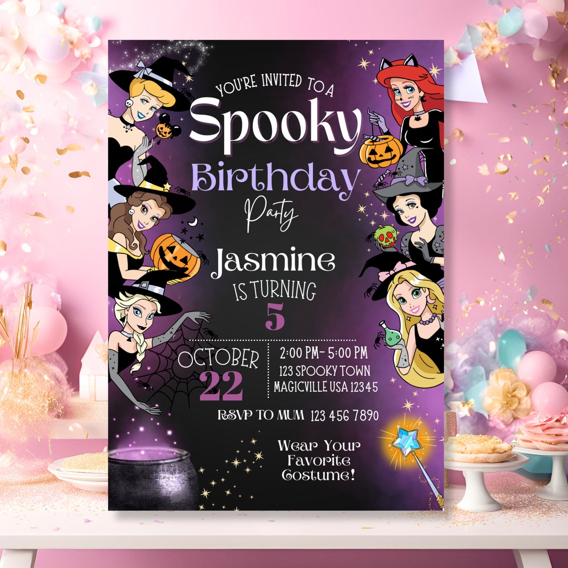 Princess Halloween Party Spooky Kids Costume October Birthday Digital ...