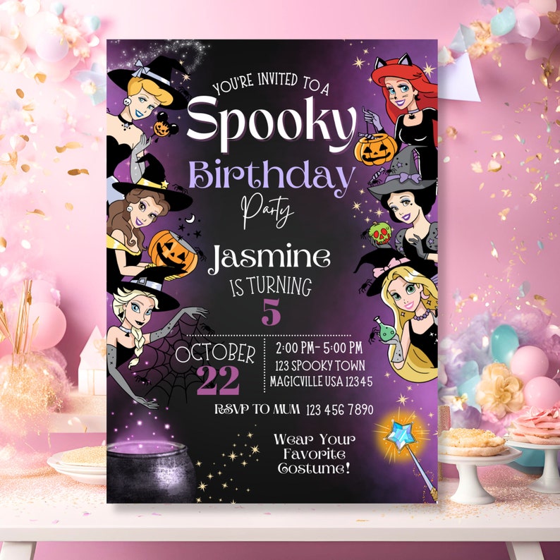 Princess Halloween Party Spooky Kids Costume October Birthday Digital ...