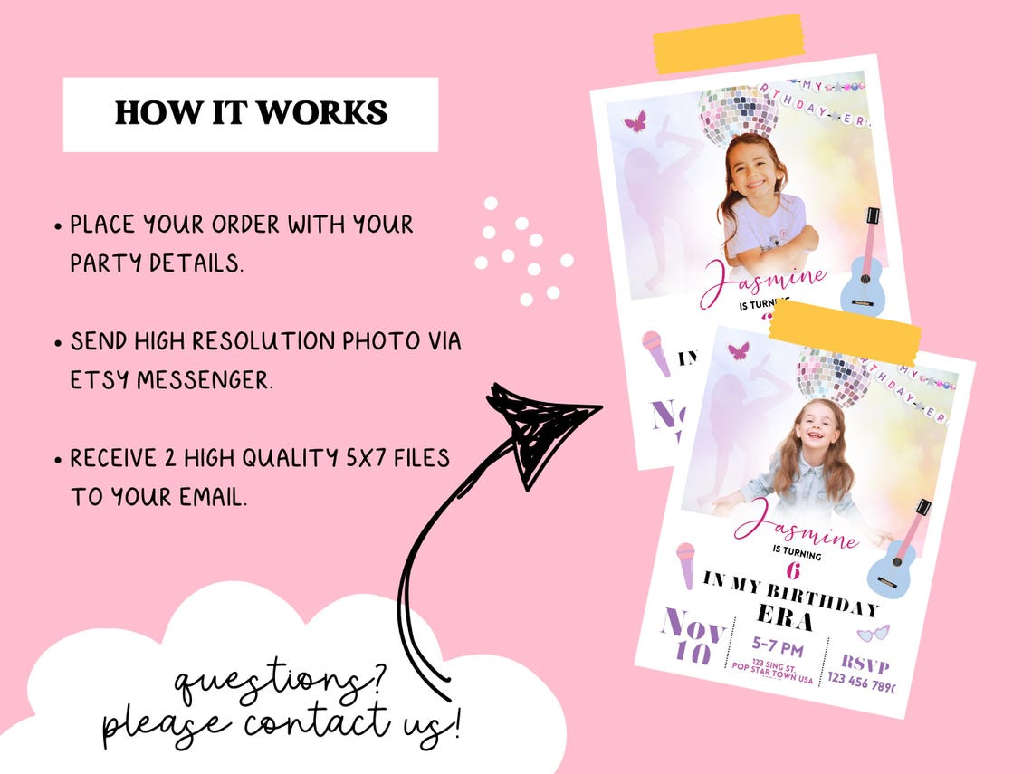 Swifty Birthday Invitation, Custom Popstar Party (digital Evite) - Etsy