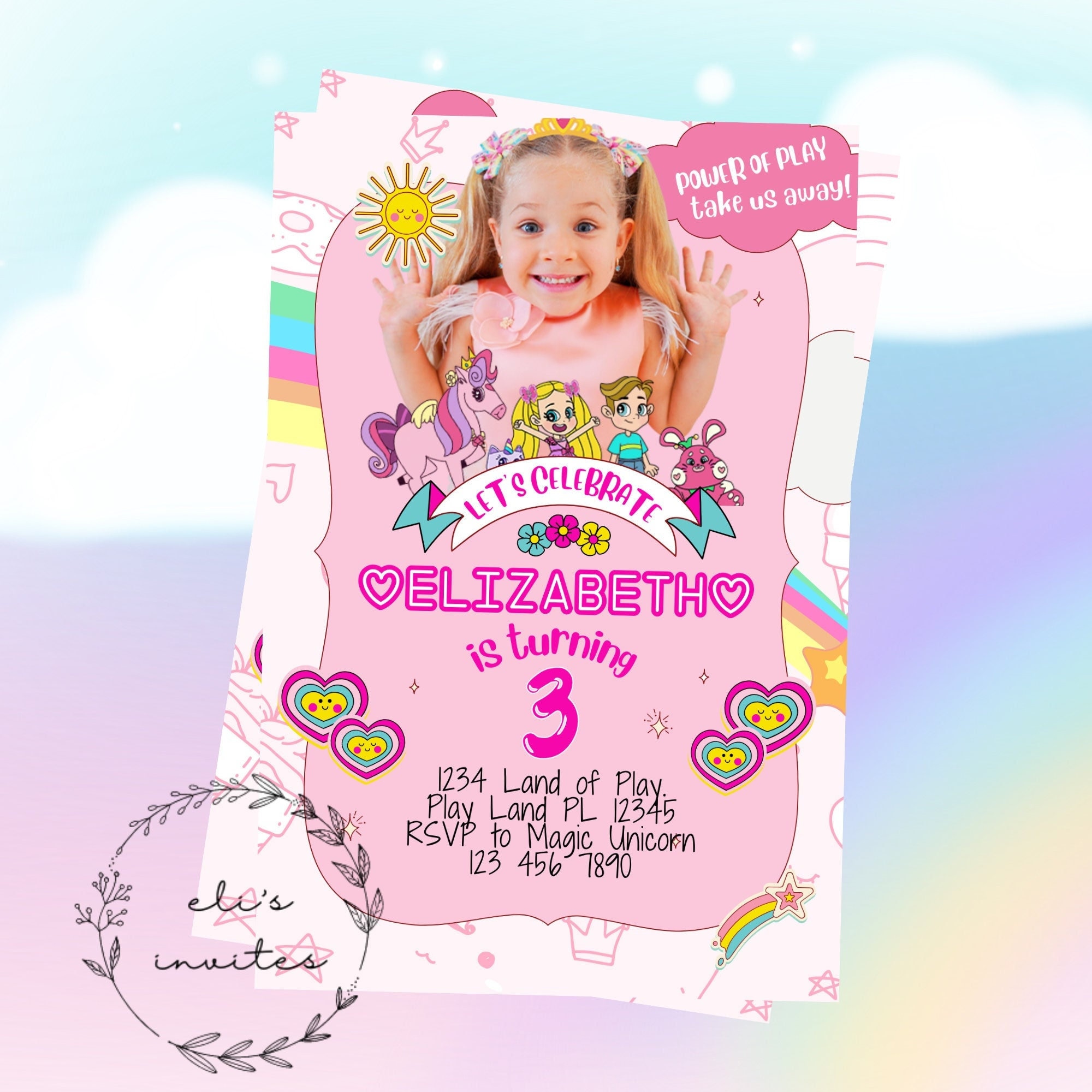 Love Diana and Roma Digital Birthday Party Invitation - Etsy