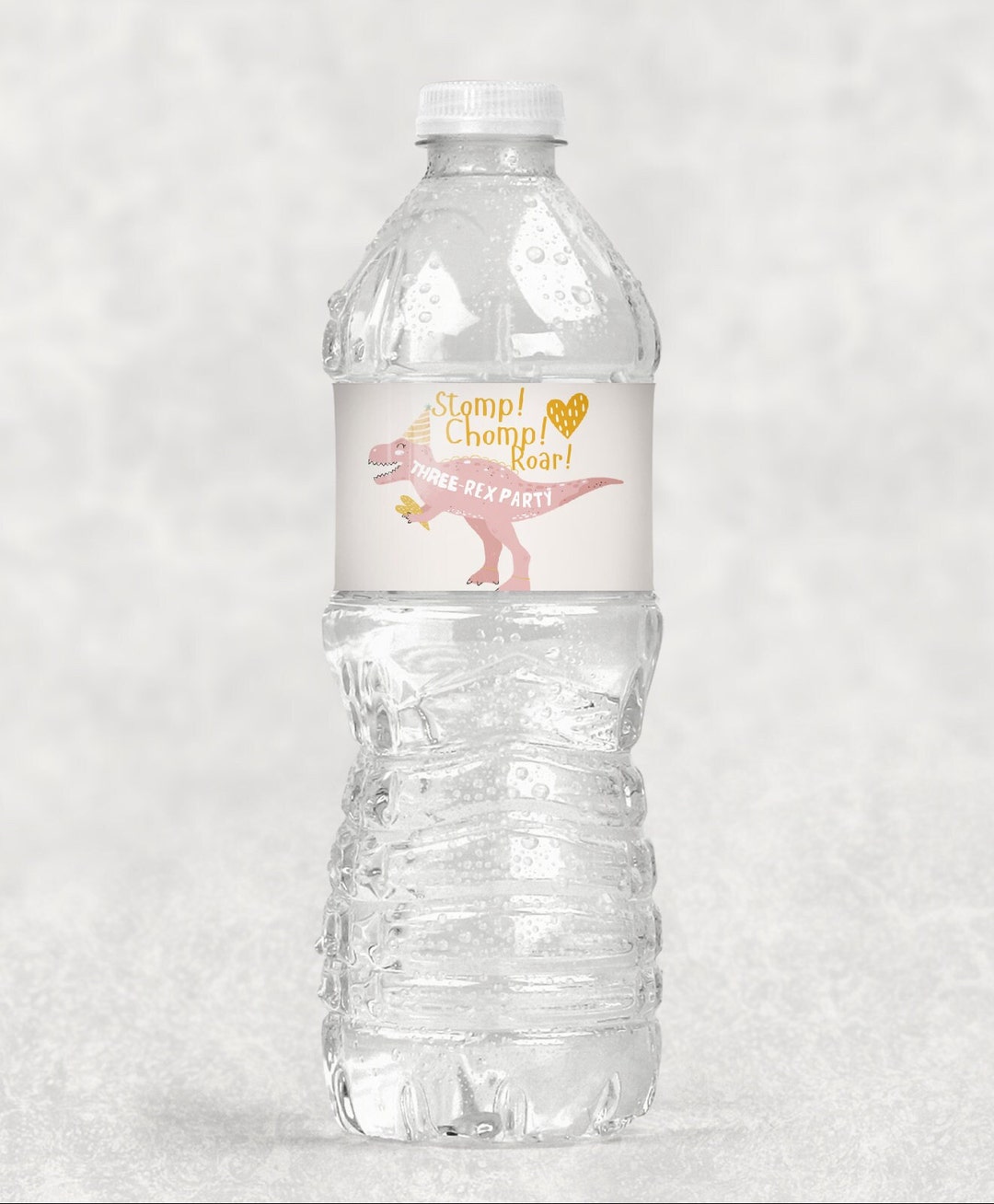Three-rex Three Rex 3-rex 3 Rex Water Bottle Labels Birthday INSTANT ...