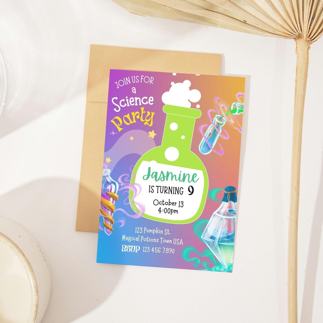 Instant Download Science Party Invite | 5x7 Editable Printable ...