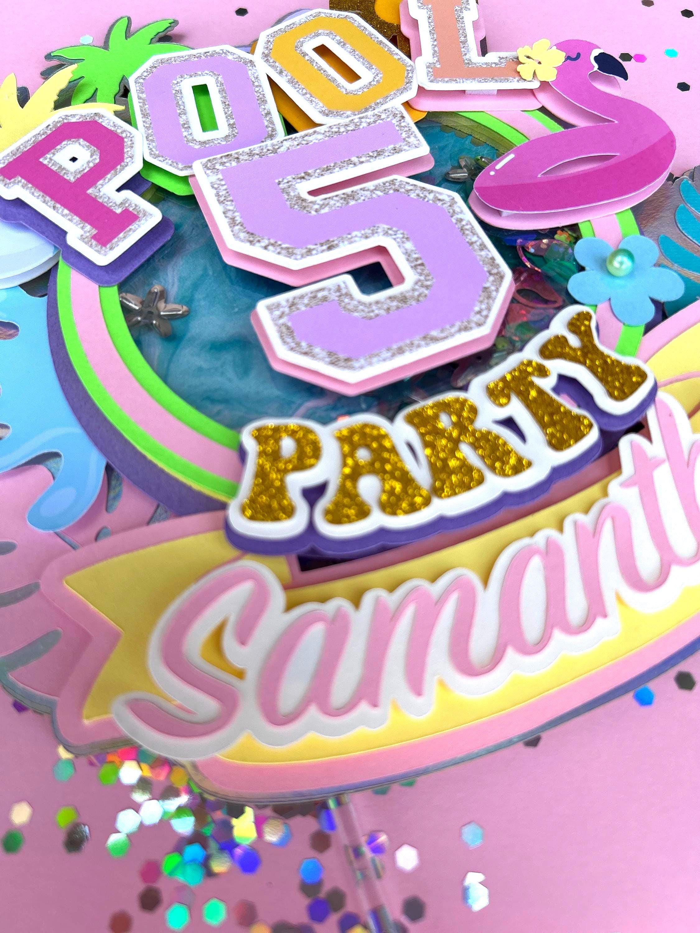 Preppy Groovy Pastel Pool Party Pastel Summer Cake Topper Birthday - Etsy