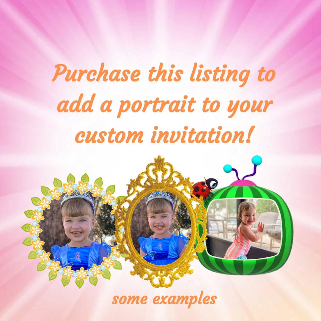 Add Portrait to Custom Invitation - Etsy