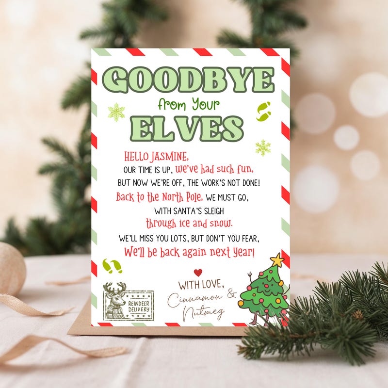Elf Goodbye Letter Magic - Etsy UK