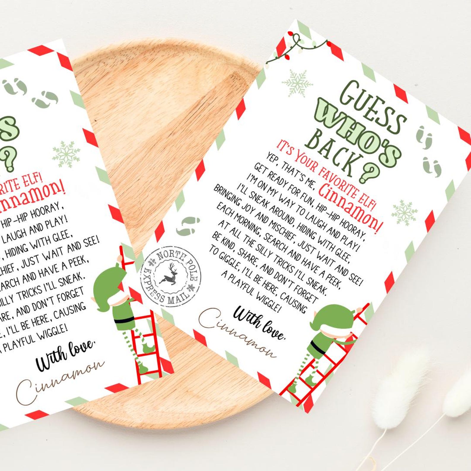 Guess Who's Back Elf Letter - Green Gender-neutral Welcome Back ...