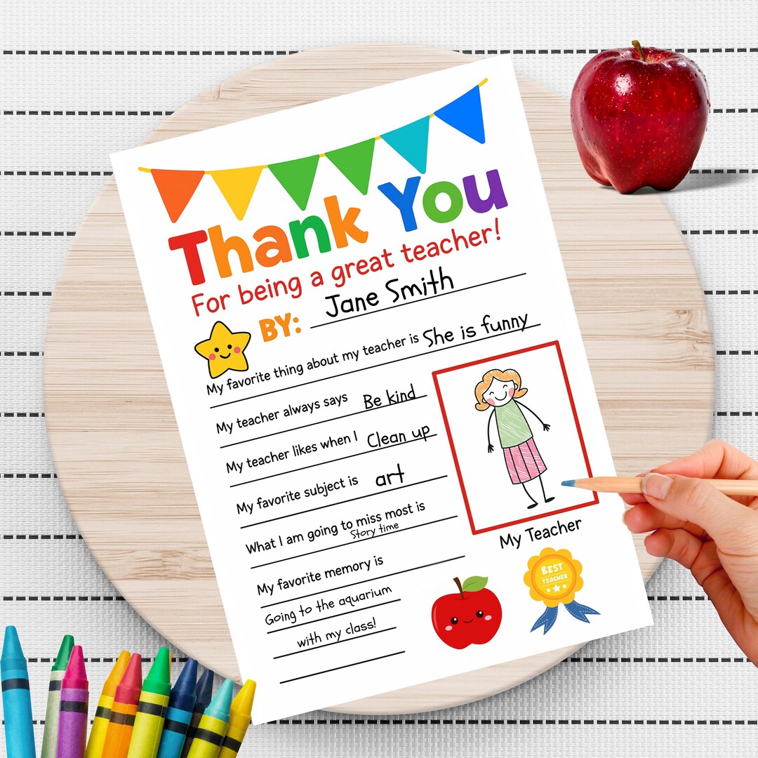 Rainbow - Note to Teacher - Teacher Appreciation - Thank You Instant ...