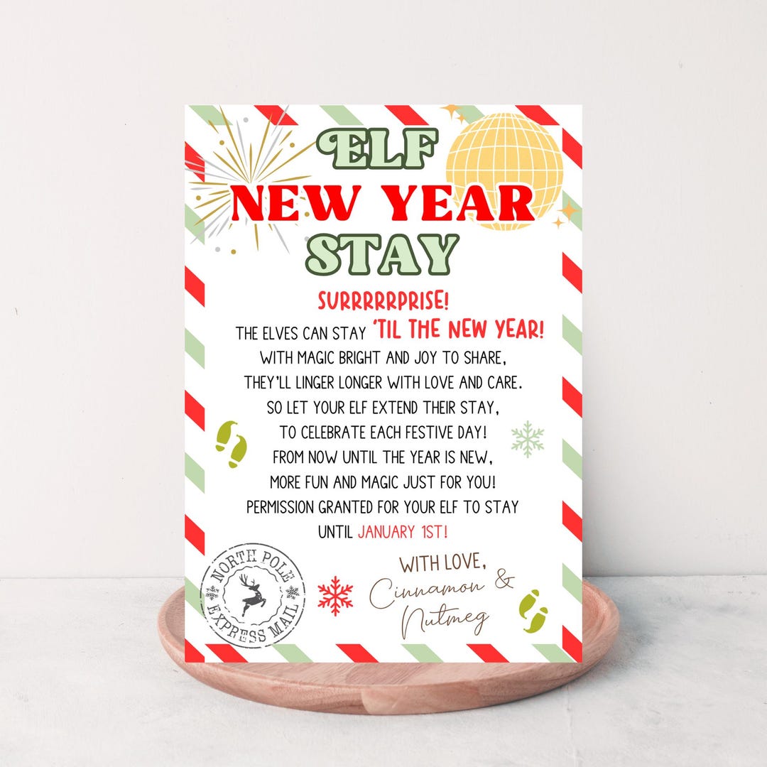 Extended Stay Until New Years: Letter Play With Elves Longer– Printable ...