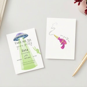 Instant Editable UFO Area 51 Alien Take Me to Your Party Digital ...