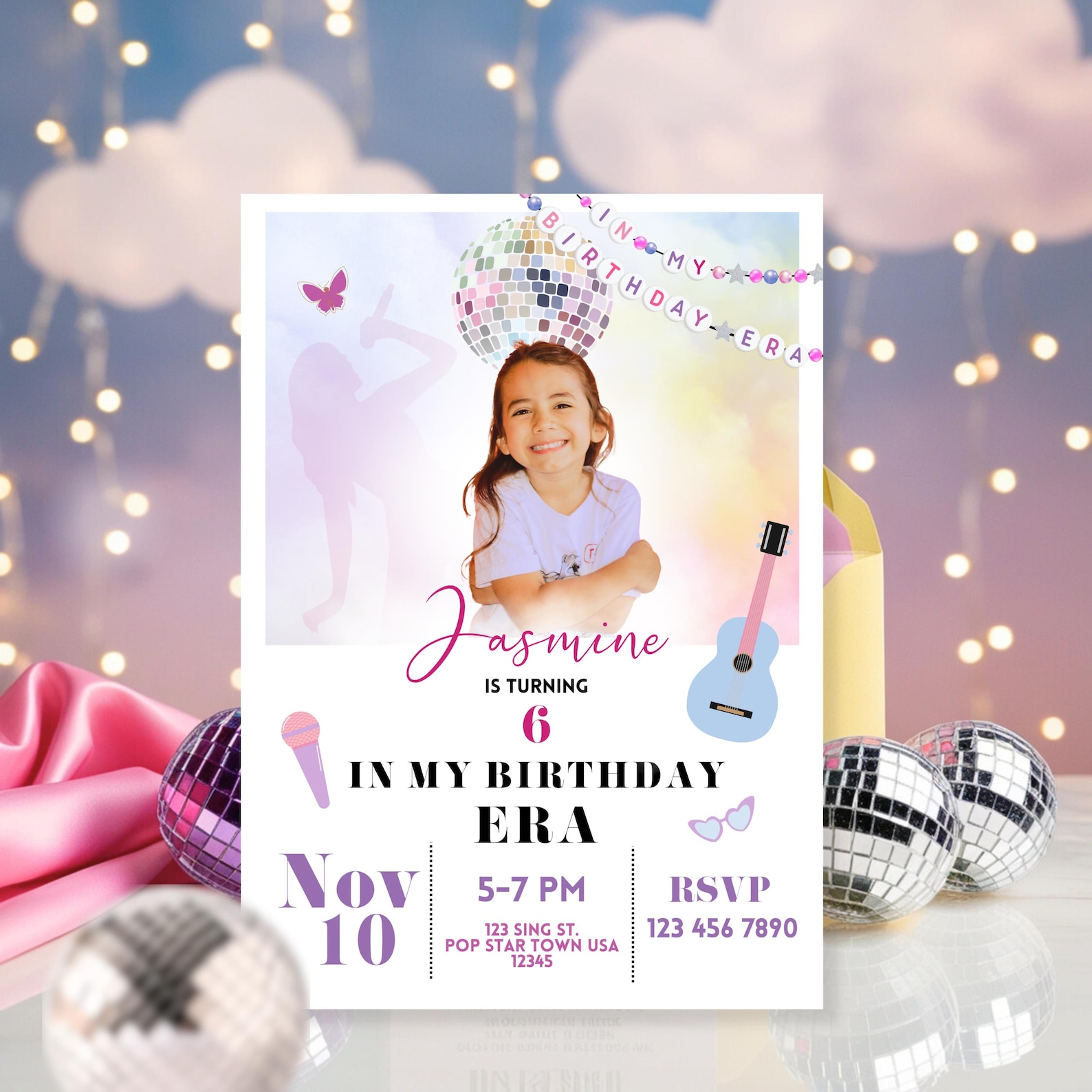 Swifty Birthday Invitation, Custom Popstar Party (digital Evite) - Etsy