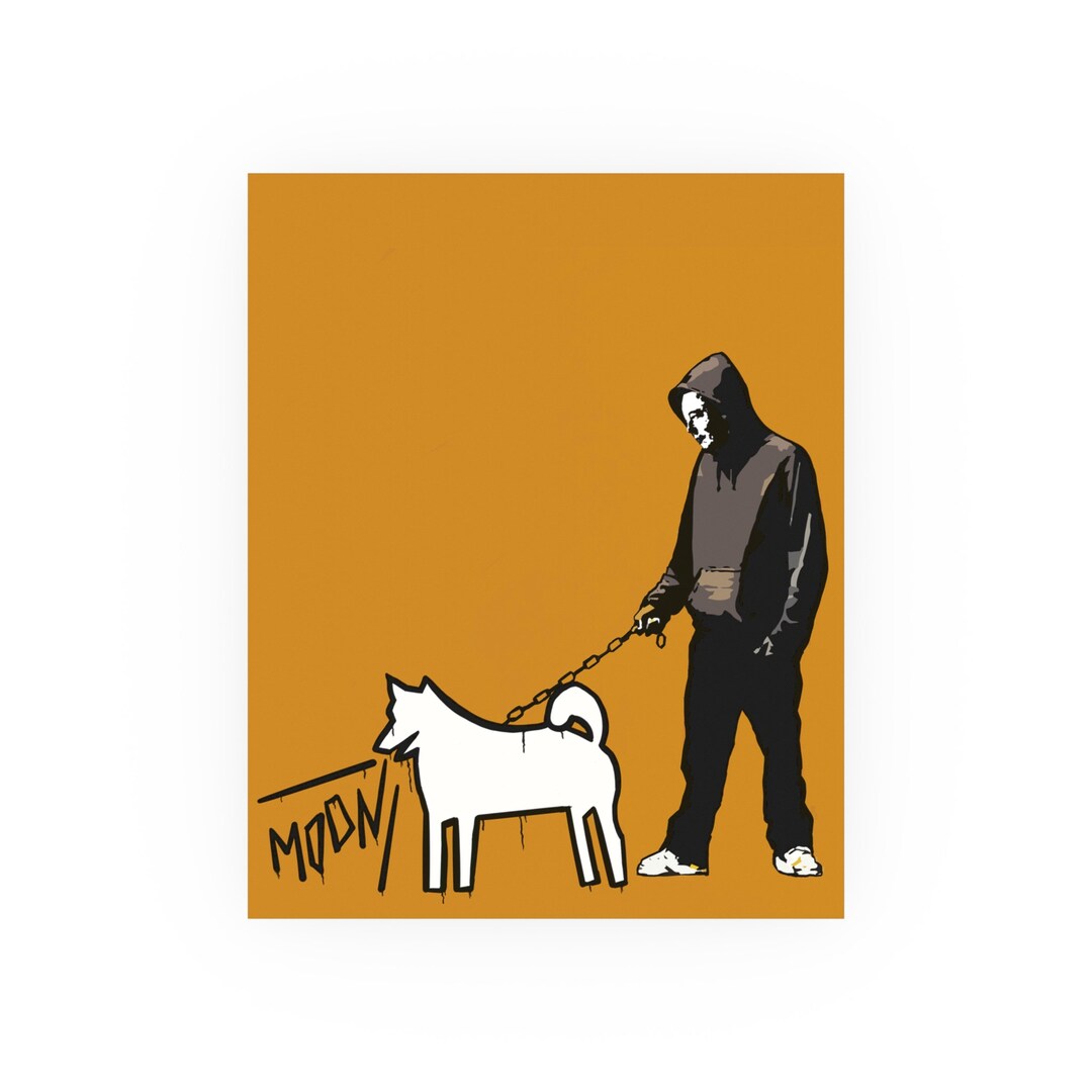 Doge Coin Moon Elon Musk- Notbanksy Graffiti Street Art Pop Culture Art ...