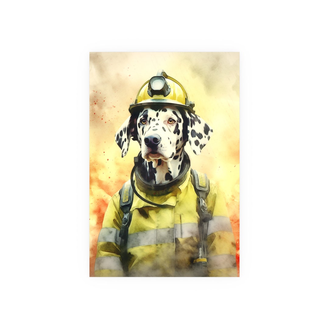Dalmatian Firefighter Watercolor Print- Firehouse Pride -kids Room Wall ...