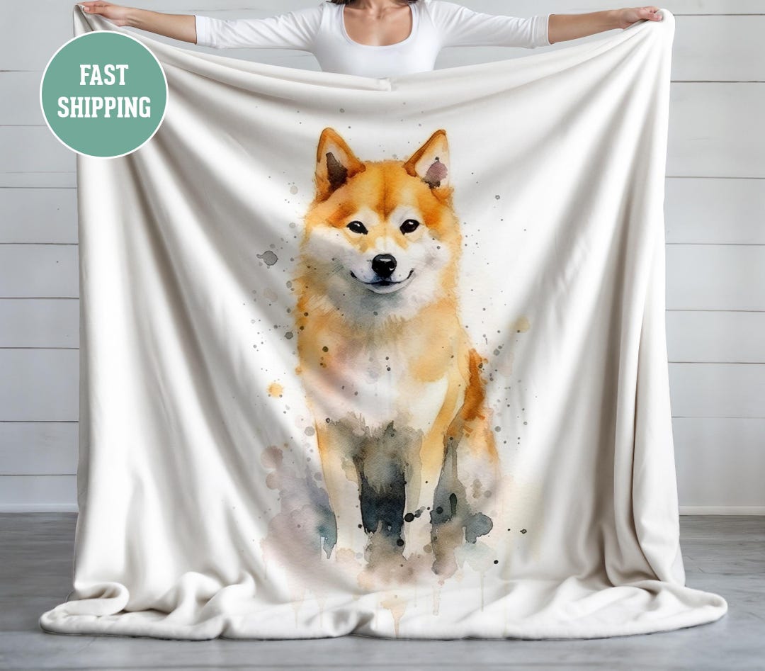 Shiba Inu Blanket, Frenchie Lover Gift, Plush Fleece Blanket, Cozy ...