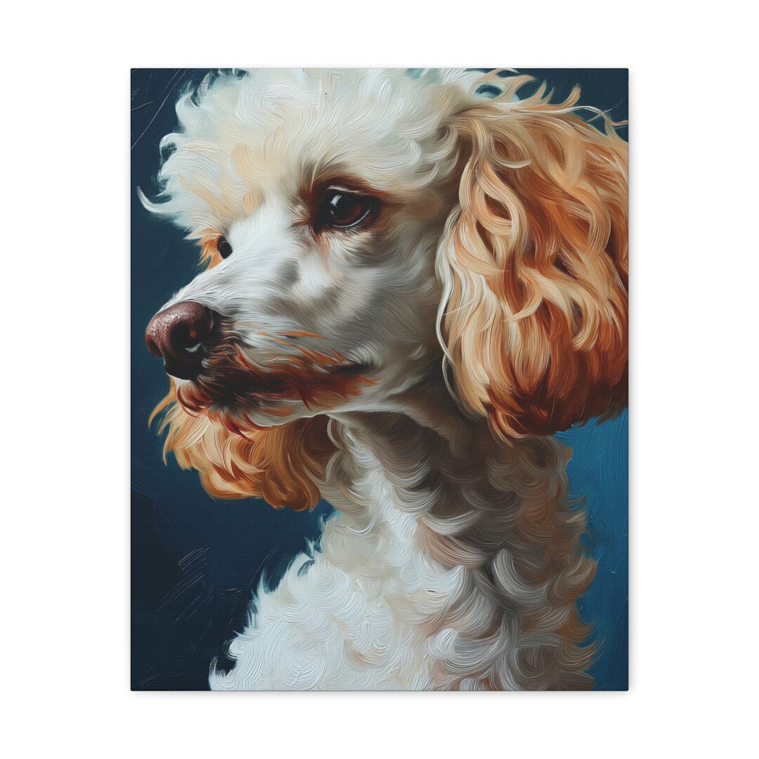 Beautiful White Poodle Portrait Print - Modern Dog Art, Brushstroke ...