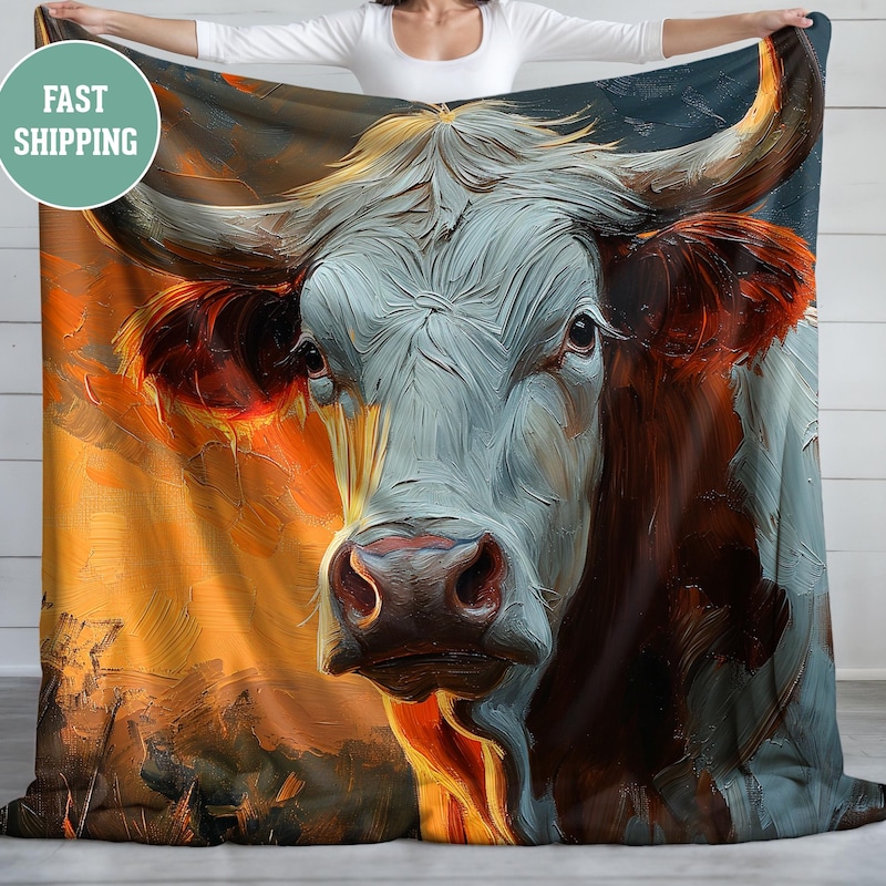Longhorn Cattle Blanket - Etsy
