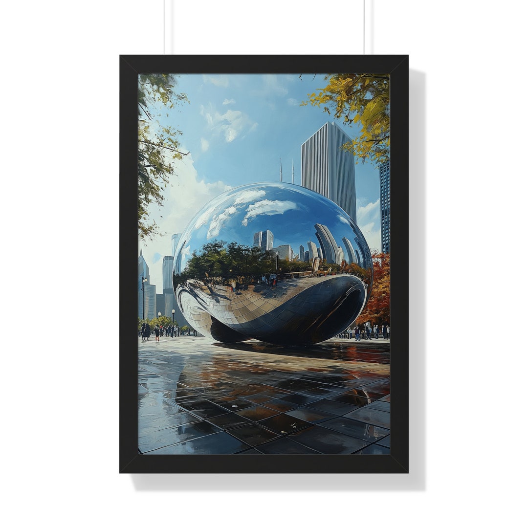 Chicago Silver Bean Landmarks Cloud Gate - Painting Watercolor, Travel ...