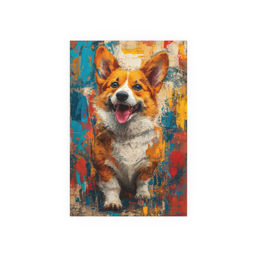 Cute Corgi Dog Paint Patch Happy Doggo- Dog Owners - Watercolor Oil ...