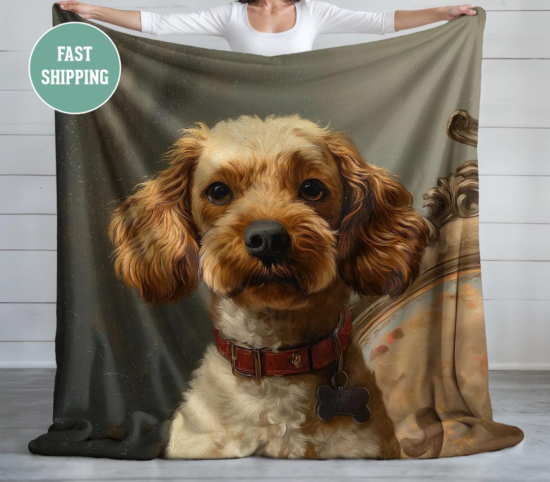 Poodle Portrait Blanket, Plush Blanket, Beautiful Poodle Design, Cozy ...