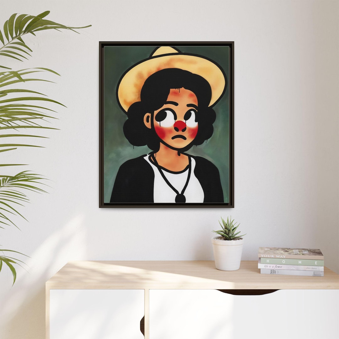 Canvas Art, Immigrant Woman Portrait, Framed Street Art Decor, Spray ...