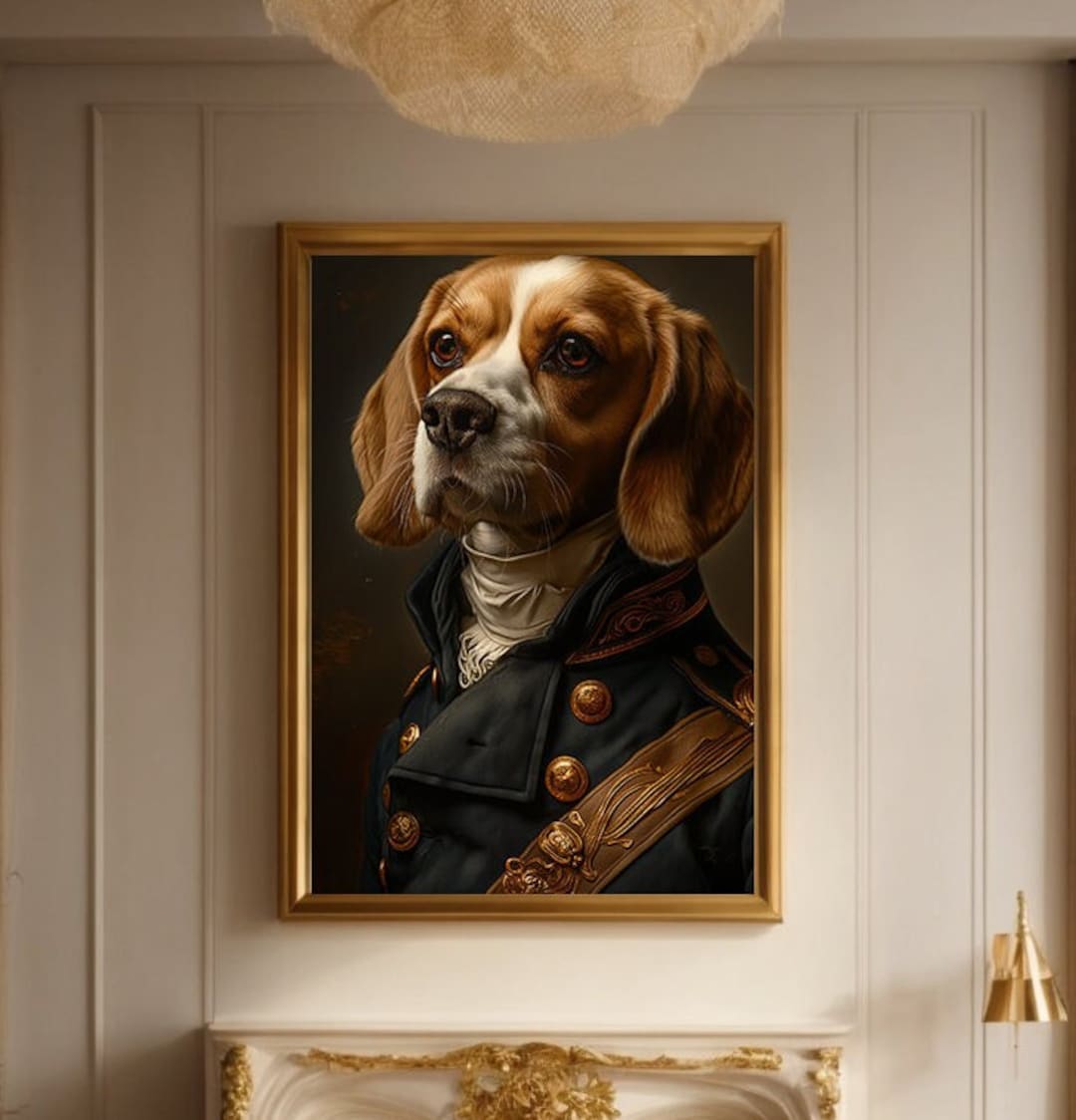 Revolutionary General Beagle Dog Victorian Soldier Dog Portrait Pet ...