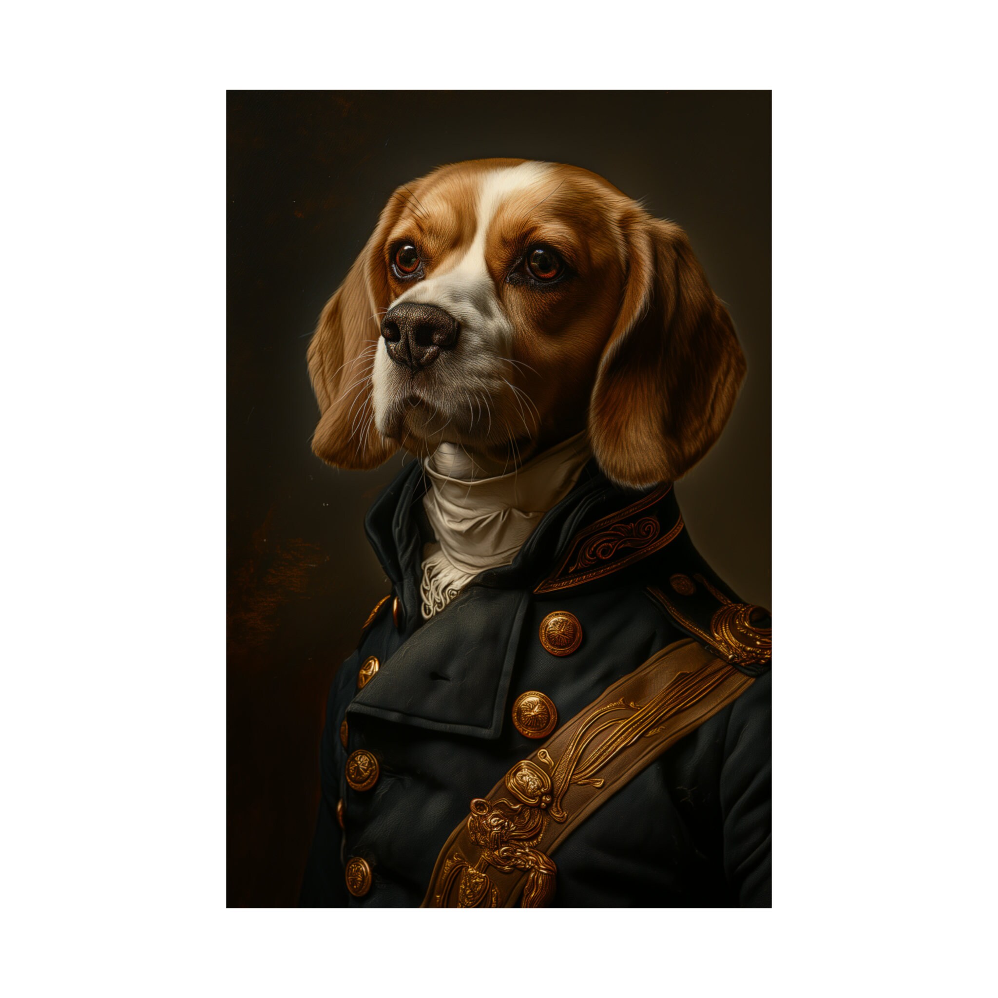 Revolutionary General Beagle Dog Victorian Soldier Dog Portrait Pet ...