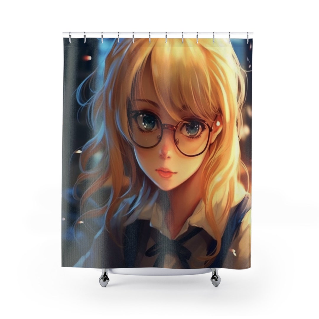Anime Scholar: Photorealistic Print of a Blonde Anime Girl With Glasses ...
