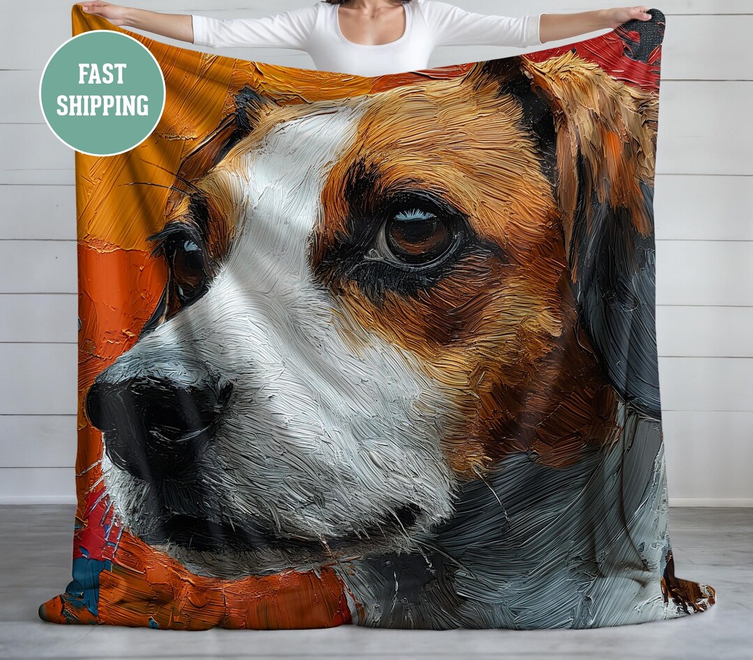 Beagle Panting Blanket, Plush Fleece Blanket, Beagle Lover Blanket ...