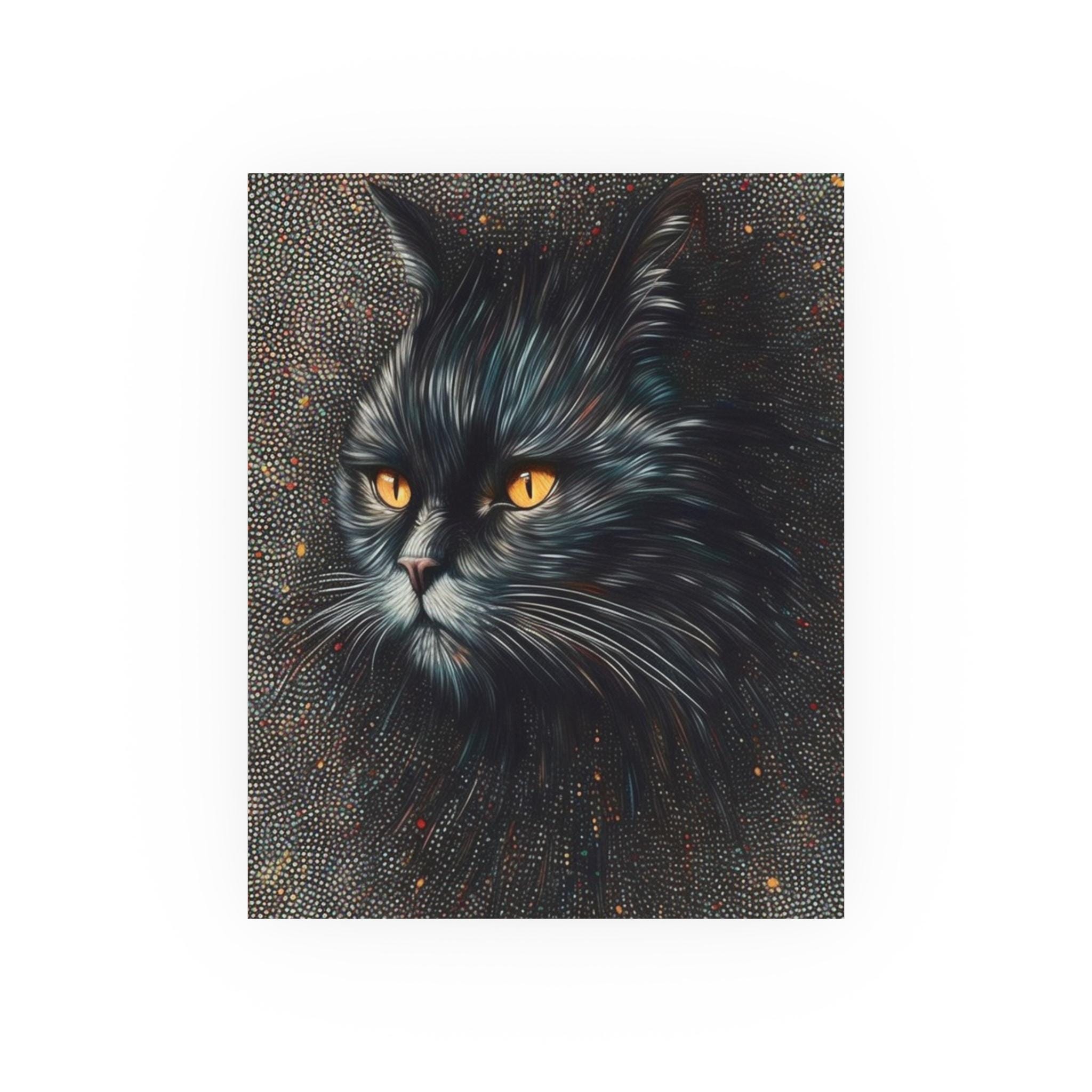 Black Cat Face Abstract Art Print Contemporary Feline Wall Decor ...